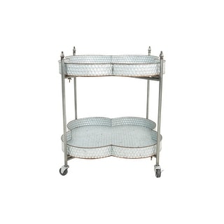 Metal 2-Tier Clover Shaped Bar Cart on Caster Wheels - Bed Bath ...