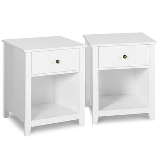 Modern Nightstands - Set of 2 White Night Stand for Bedroom, Bedside ...