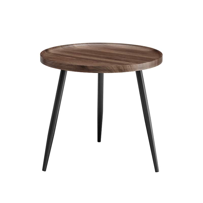Danya B. Paxton Raised Lip Edge Side Table with Modern Black Metal ...