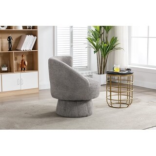 Fluffy Fabric Chair, 360 Degree Swivel Cuddle Barrel Accent Chairs ...