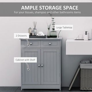 Free Standing Bathroom Storage Cabinet with 2 Doors, 2 Drawers and ...