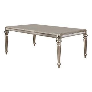 Rectangular Bling Wooden Dining Table, Metallic Silver - Bed Bath ...