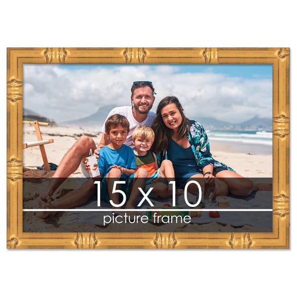 15x10 Bamboo Gold Complete Wood Picture Frame with UV Acrylic, Foam ...