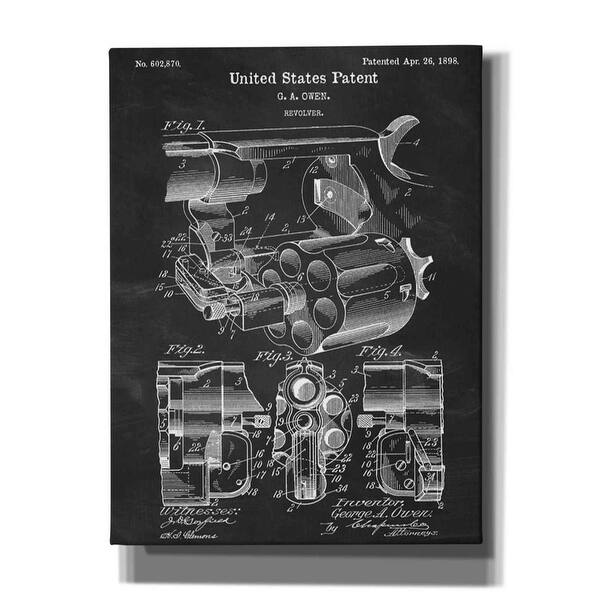 Epic Graffiti 'Owen Revolver Blueprint Patent Chalkboard' Canvas Wall ...