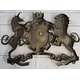 Royal Family Crest Coat Of Arms Lion Unicorn Crown Shield Bronze Wall ...