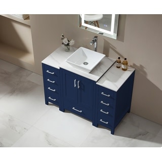 48 Inches All Wood Single Ceramic Sink Bathroom Vanity with Double Side ...