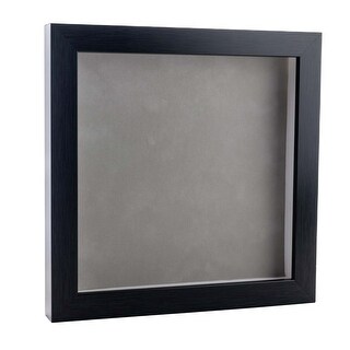 12x12 Shadow Box Frame Charcoal Gray Wood | 3/4" Usable Display Depth ...