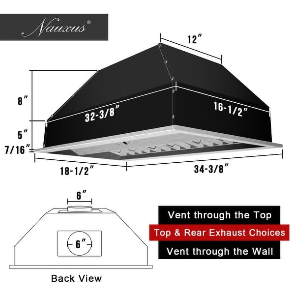 30/36 in. 3-Speeds 600CFM Ducted Insert/Built-in Range Hood, Ultra ...