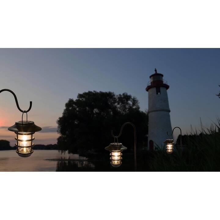 Classy Caps Black Nottingham Solar Hanging Coach Light (Set of 2) - On ...