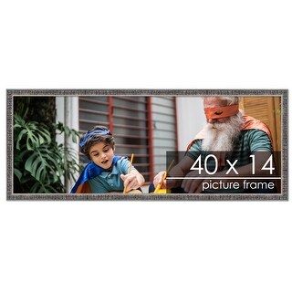 40x14 Distressed/Aged Black Complete Wood Panoramic Frame with UV ...