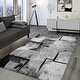 Grey White Area Rug Modern Design with Abstract Paint Effect - Bed Bath ...