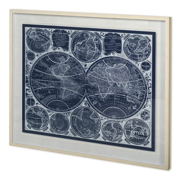 Custom World Globes Blueprint Framed Art Print - Bed Bath & Beyond ...