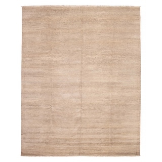 ECARPETGALLERY Hand-knotted Silk Shadow Khaki Silk, Wool Rug - 11'10 x ...