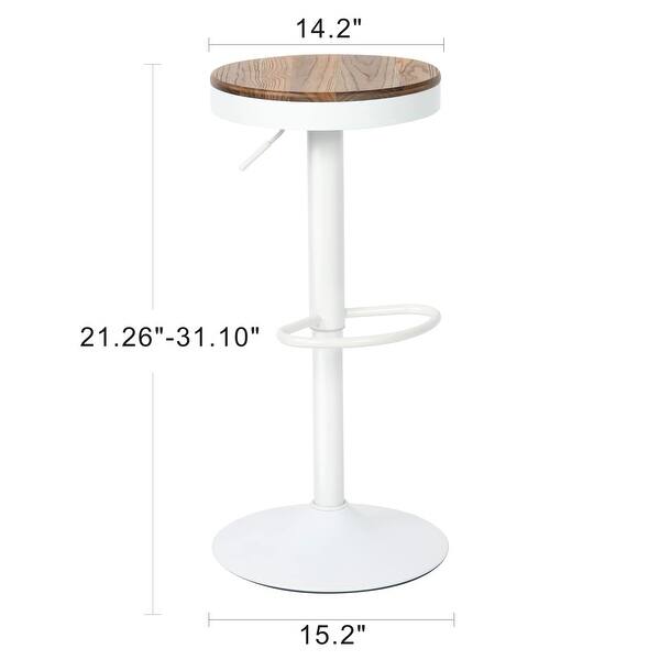 Adjustable Swivel Bar Chairs Backless Round Barstools Set of 2 - Bed ...