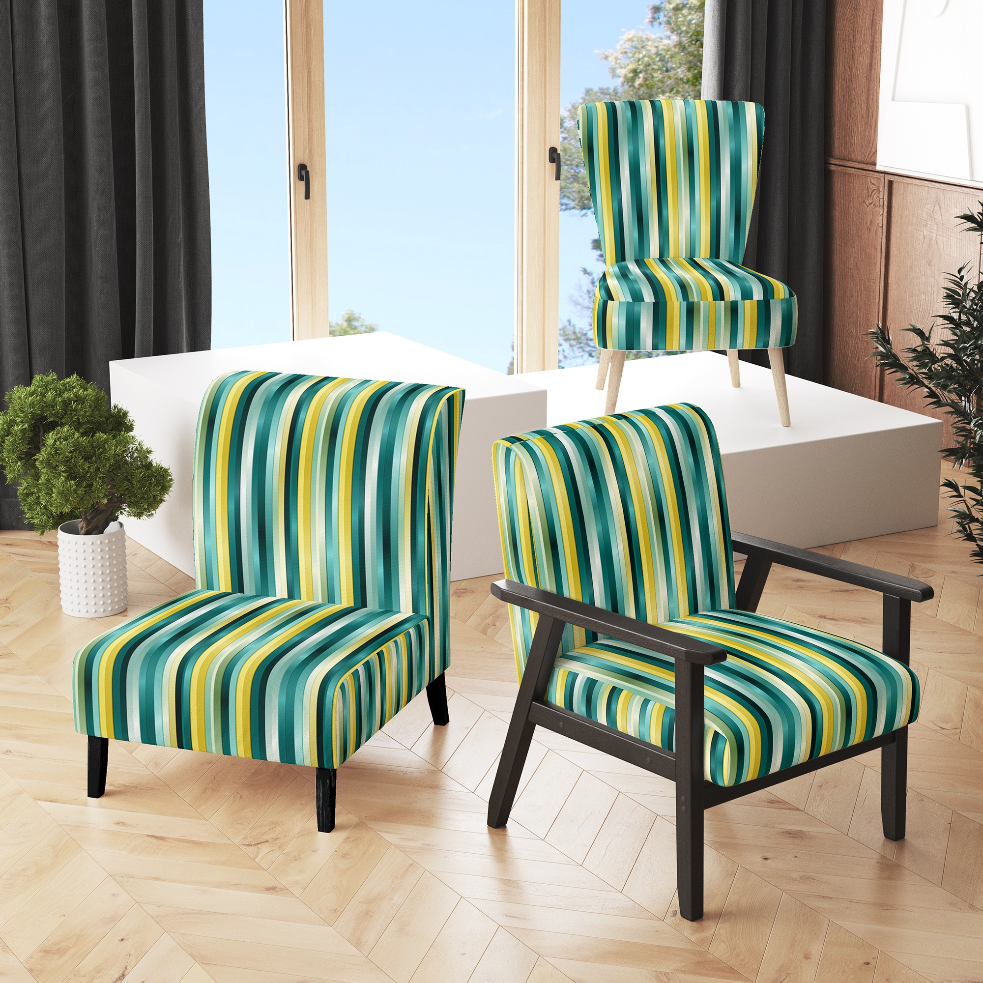 Flax pinstripe accent chair store