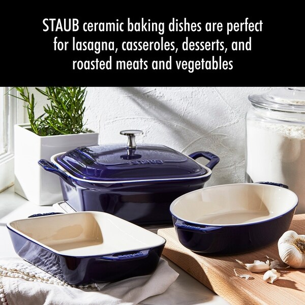 Staub Ceramic 4-pc Baking Pans Set, Casserole Dish with Lid Staub Ceramic 4-pc Baking Pans Set, Casserole Dish with Lid
