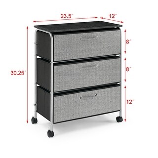 3 Drawers Fabric Dresser Storage Tower Shelves with MDF Top - Bed Bath ...