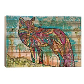 Electric Fox Print On Wood by Dean Russo - Multi-Color - Bed Bath ...