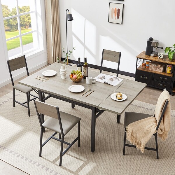 Vintage Industrial Folding Dining Table Drop Leaf Extendable Rectangular Wood Table for Kitchen Living Room Dining Room On Sale Bed Bath Beyond 38279719