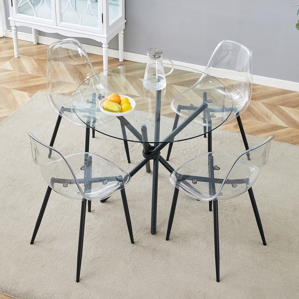clear dining room set