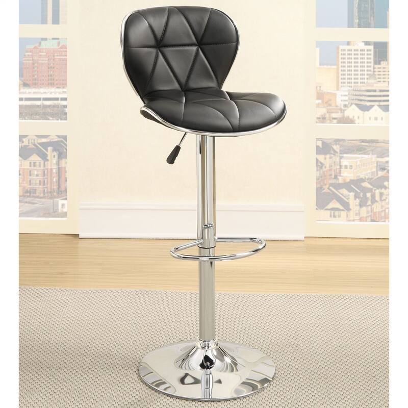 Poundex Swivel Tufted Adjustable Barstool - Overstock - 37000283
