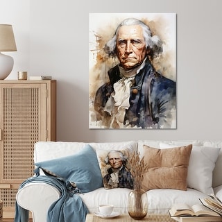 Designart "President George Washington Portrait" President/Political ...