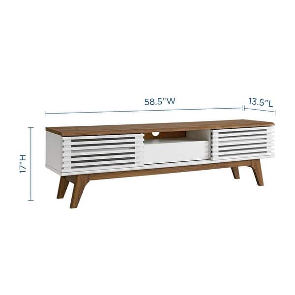 Render Low Profile 59 Inch TV Stand in Walnut / White - Bed Bath ...