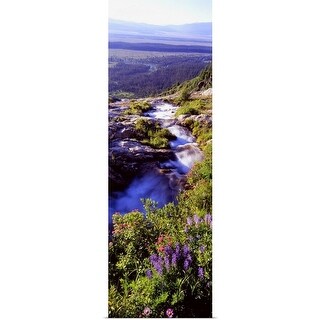 "High angle view of a waterfall, Ribbon Falls, Yosemite National Park ...