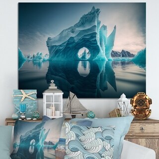 Designart 'North Atlantic Blue And White Iceberg II' Coastal Metal Wall ...