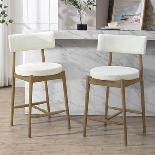 Nook Upholstered Rubber Wood Counter stools (Set of 2) by Christopher ...