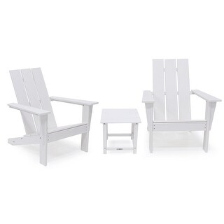 LuXeo Arcadia Modern Outdoor Patio Adirondack Chair and Table Set - Bed ...