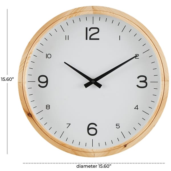 Light Brown Wood Wall Clock with White Backing - Bed Bath & Beyond ...