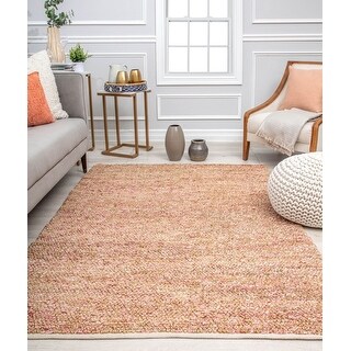 Dorian Farmhouse Solid Blush Confetti Area Rug BY Rugs America - Bed ...