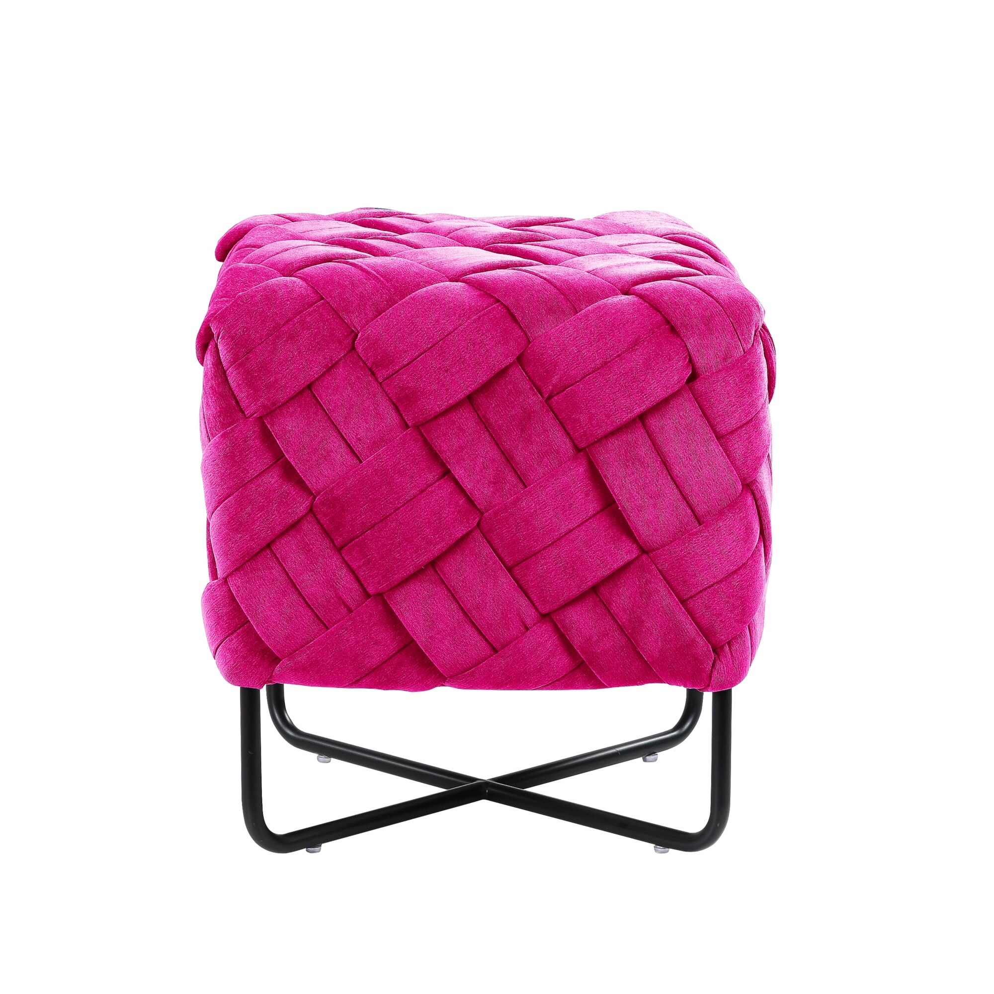 Bright pink ottoman store