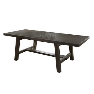 Cher 98 Inch Solid Wood Plank Dining Table, Extension Leaf, Taupe Gray ...