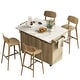 Anmytek Mobile Kitchen Island Cart with Drop Leaf Faux Marble ...