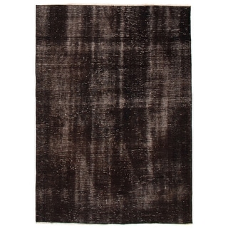 ECARPETGALLERY Hand-knotted Color Transition Black Wool Rug - 5'7 x 7 ...