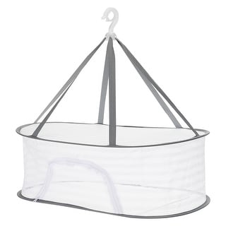 Folded Mesh Clothes Hanging Dryer, Sweater Drying Rack, White - Bed ...