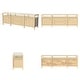 78.7" Solid Wood Sideboard with Tempered Glass Top Light Oak Buffet ...