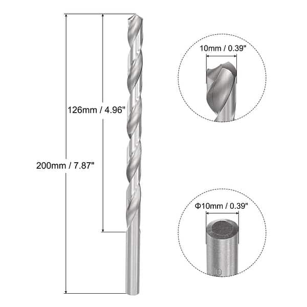 10mm Twist Drill Bits, High-Speed Steel Extra Long Drill Bit 200mm ...