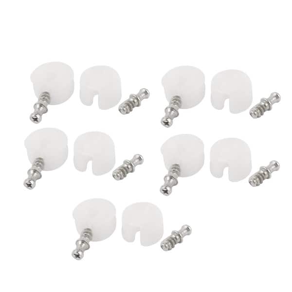 Furniture Cabinet Glass White Screw in Shelf Support Holder Pin 10 Pcs ...
