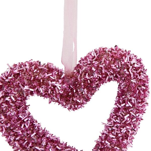 Set of 18 Shimmering Tinsel Hearts Valentine's Day Hanging Wall ...