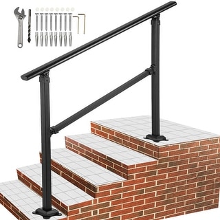VEVOR Iron Handrail Stair Railing Hand Rail Kit Fit for 0-4 Steps ...