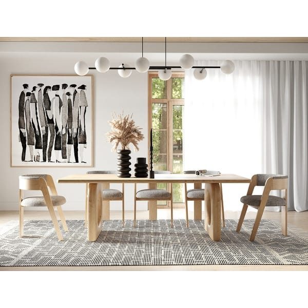 Modrest Washington - Modern Natural Oak Rectangular Dining Table - Bed ...
