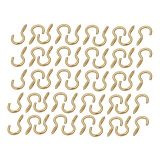 1.9mm Dia Thread 16mm Length Self-Tapping Screw Hook 50pcs - Gold Tone ...