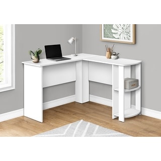 L-Shaped Corner Computer Desk with Storage Shelves, Open Cubbies, and ...
