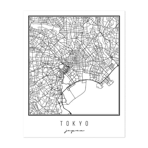 Tokyo Japan Tokyo Japan Street Map Maps Black White Art Print/Poster ...