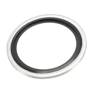 50pcs Bonded Seal Washers Carbon Steel Nitrile Rubber Gasket - Silver ...