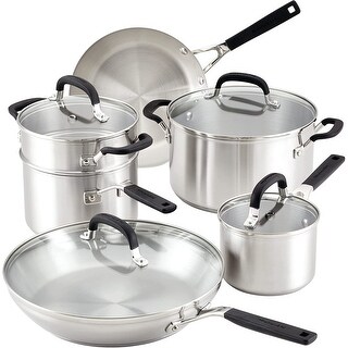 KitchenAid Stainless Steel Cookware/Pots and Pans Set, 10 Piece ...