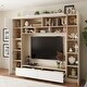 Modern Home Media Organizer: Expansive Oak & White Entertainment Unit ...